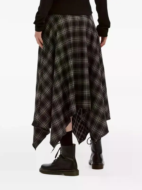 MUSIUM DIV. Check-pattern Asymmetric Skirt
