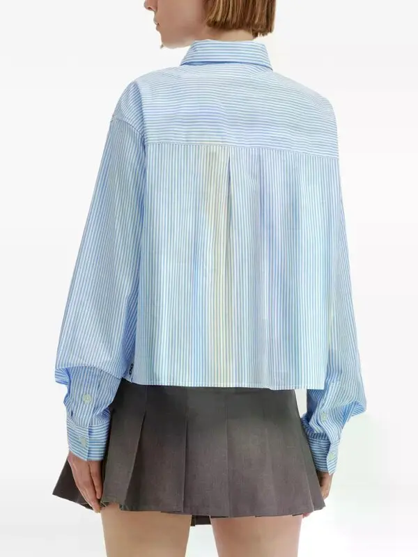 CHOCOOLATE Striped Heart-patch Shirt