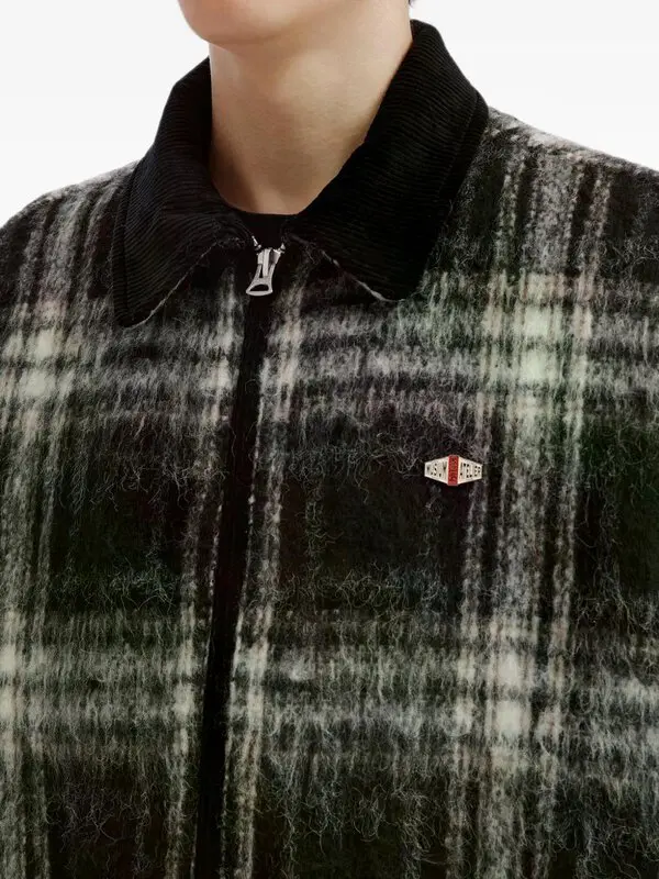 MUSIUM DIV. Check-pattern Corduroy-trim Jacket