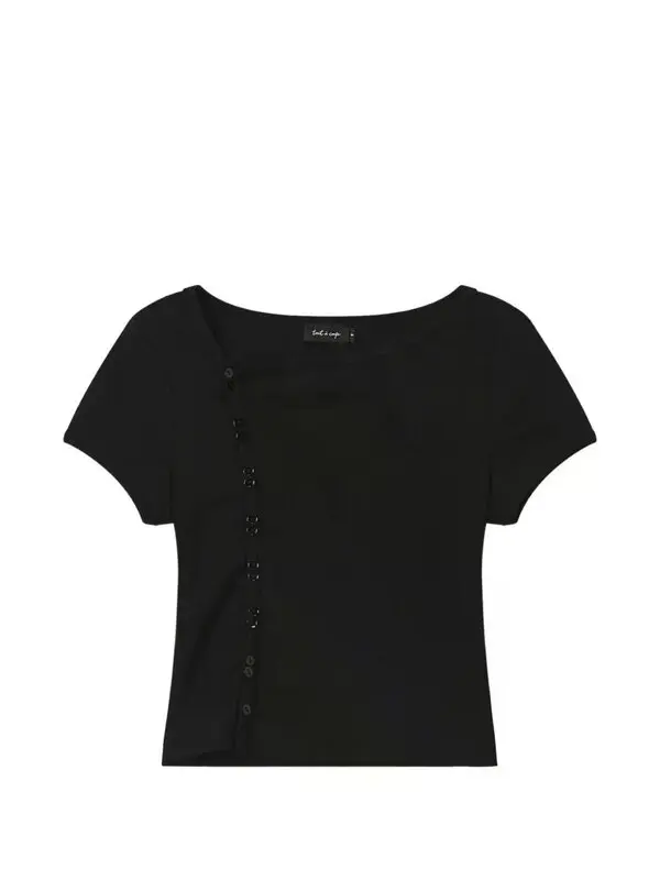 TOUT A COUP Button-fastening Ribbed T-shirt