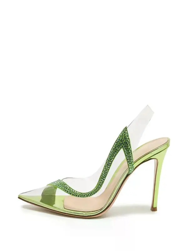 GIANVITO ROSSI Hortensia Crystal Slingback Pumps