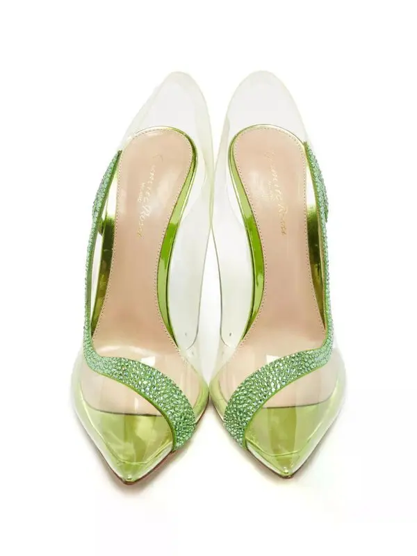 GIANVITO ROSSI Hortensia Crystal Slingback Pumps