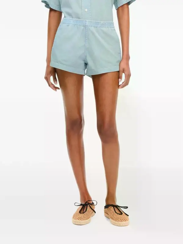 Kenzo Sounds Washed Chambray Mini Shorts