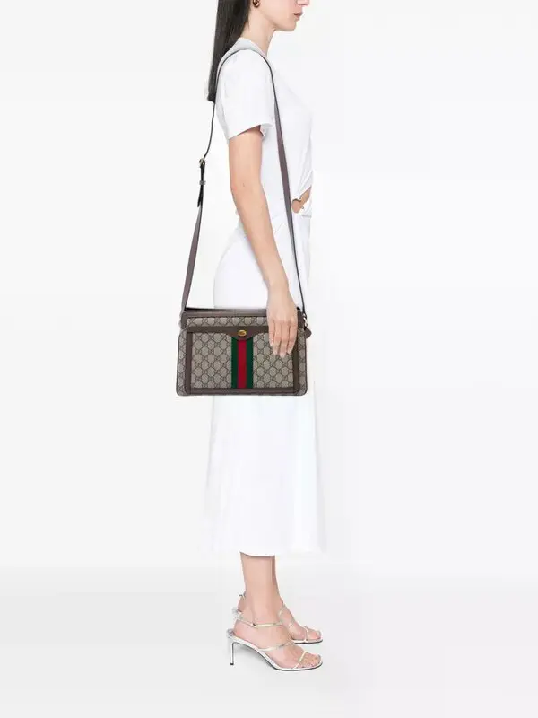 Gucci 2021-2026 Medium Gg Supreme Web Ophidia Crossbody Bag