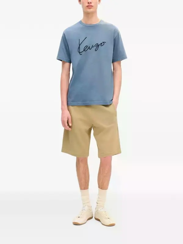 Kenzo Signature-embroidered Cotton Track Shorts