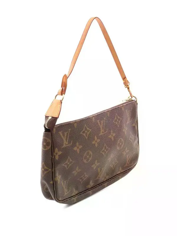 LOUIS VUITTON 2001 Monogram Pochette Accessoires Shoulder Bag - Brown