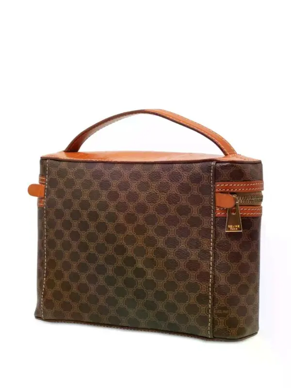 Celine Macadam Coated Canvas Vanity Bag - Brown