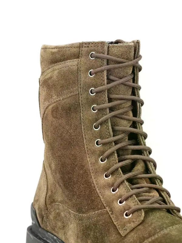 Balenciaga Combat Strike Boots In Olive - Green