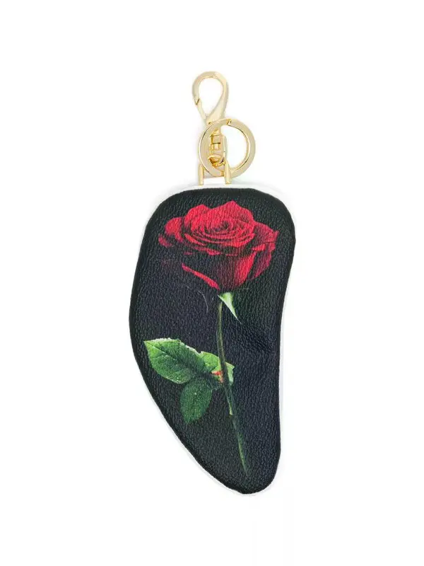 Undercover Rose-print Key Holder - Black