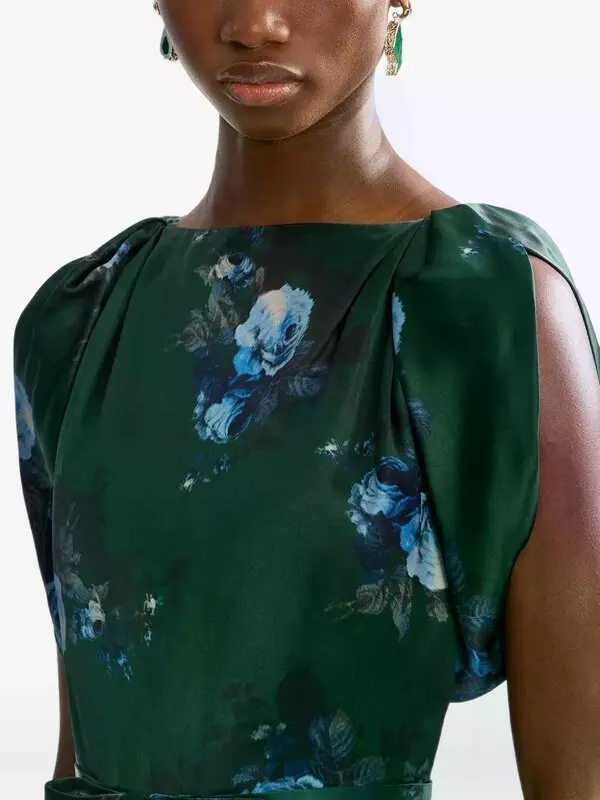 Erdem Floral-print Belted Midi Dress