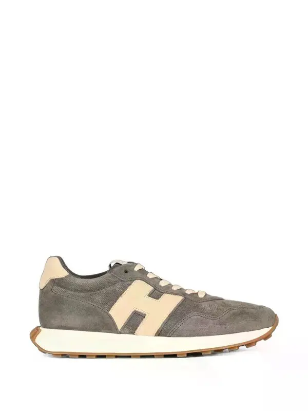 Hogan Logo-patch Panelled Sneakers - Grey