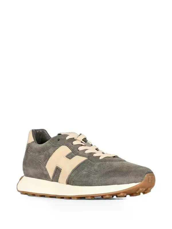Hogan Logo-patch Panelled Sneakers - Grey