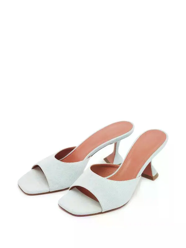 Amina Muaddi Lupita Denim Slide Sandals