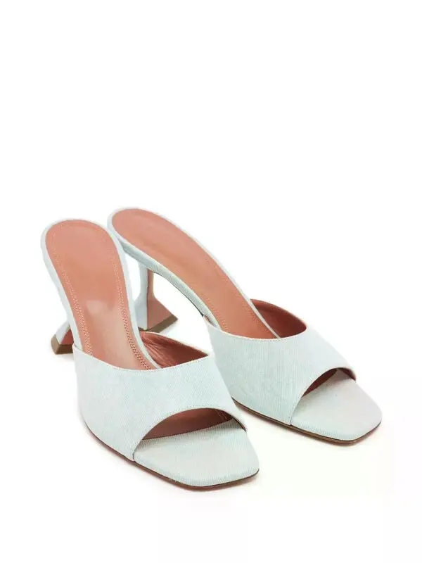 Amina Muaddi Lupita Denim Slide Sandals