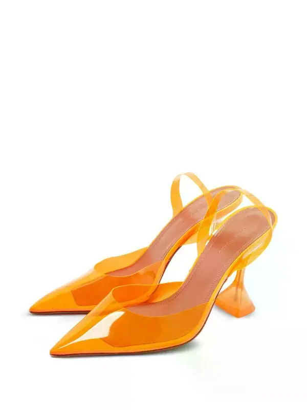 Amina Muaddi Holli Martini-heel Slingback Pumps - Orange