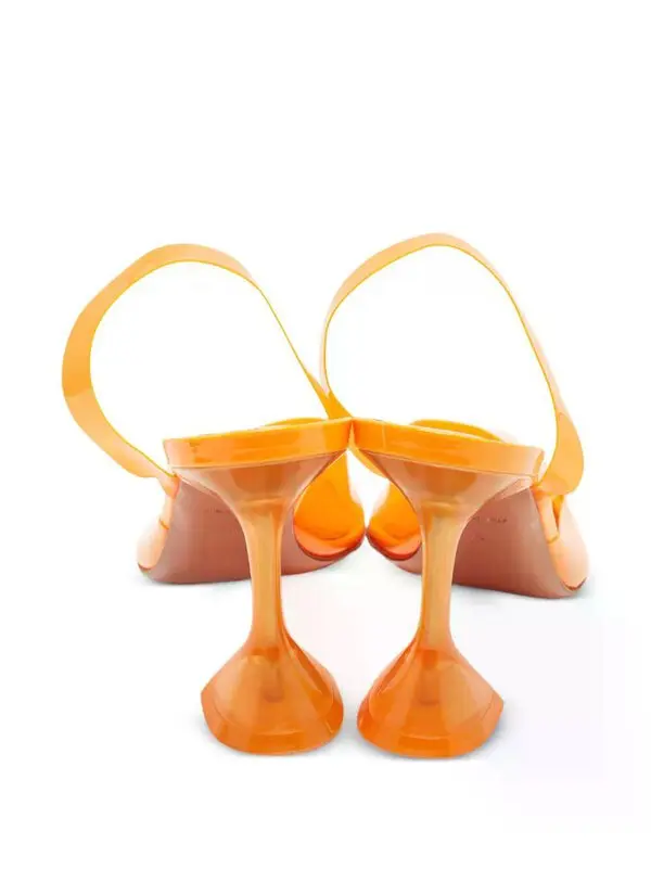 Amina Muaddi Holli Martini-heel Slingback Pumps - Orange