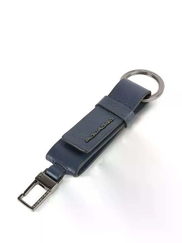 PIQUADRO Leather Carabiner Keyring