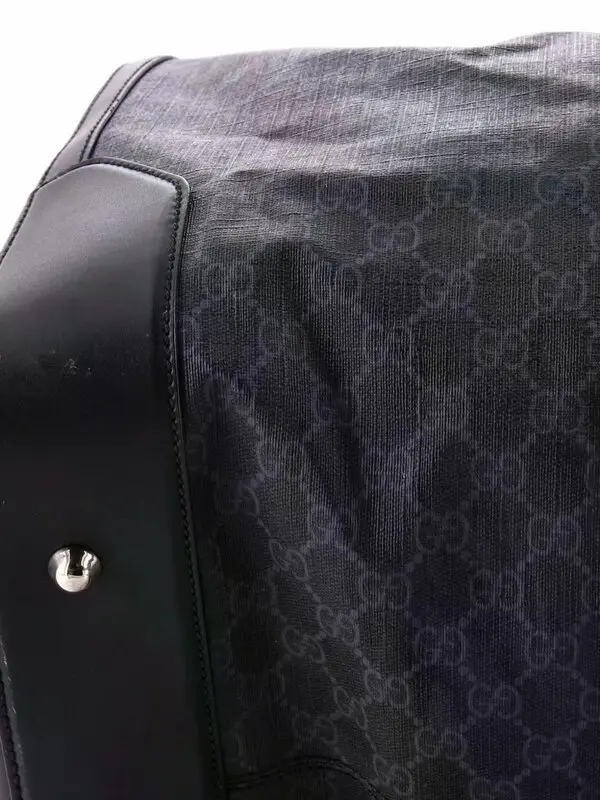 Gucci Convertible Duffle Bag Gg Coated Canvas Large Satchel