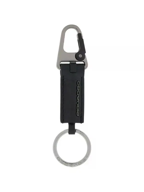 PIQUADRO Carabiner Leather Keychain