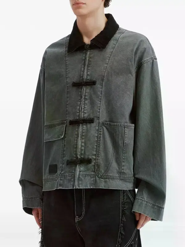 FIVE CM Frog-fastening Corduroy-collar Jacket