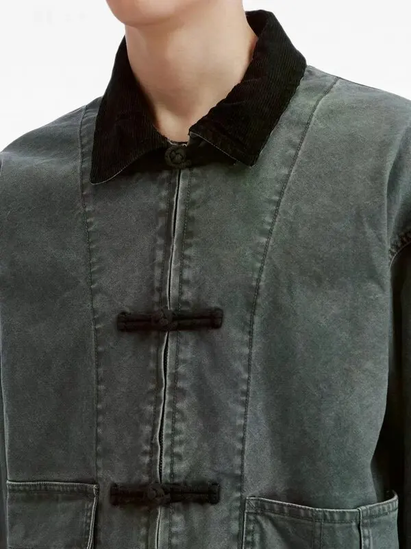 FIVE CM Frog-fastening Corduroy-collar Jacket