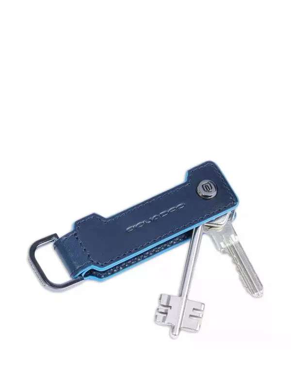 PIQUADRO Logo-debossed Leather Keyring
