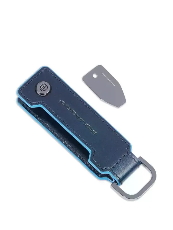 PIQUADRO Logo-debossed Leather Keyring