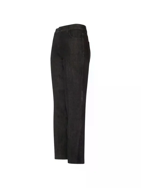 FRACOMINA Lace-panelled Pressed-crease Jeans