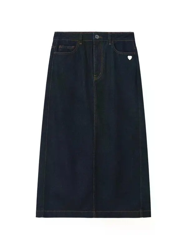 CHOCOOLATE Contrast-stitch Denim Midi Skirt