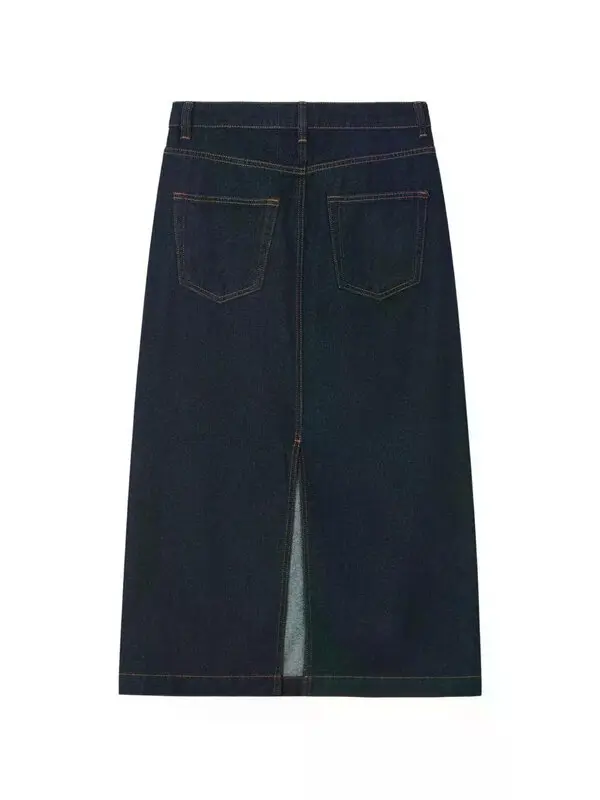 CHOCOOLATE Contrast-stitch Denim Midi Skirt