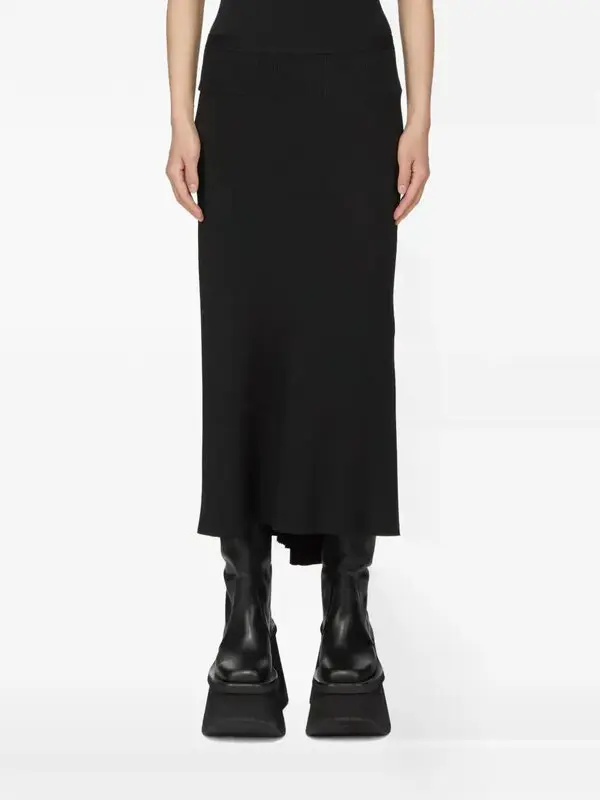 Rick Owens A-line Bias Skirt - Black