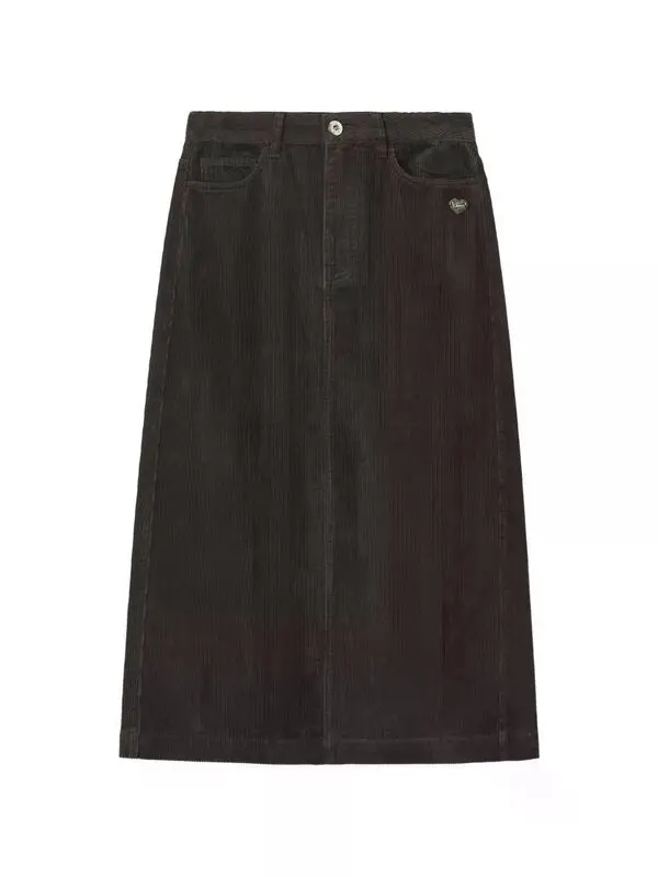 CHOCOOLATE Corduroy Logo-patch Midi Skirt
