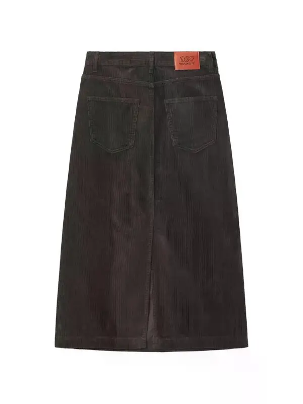 CHOCOOLATE Corduroy Logo-patch Midi Skirt