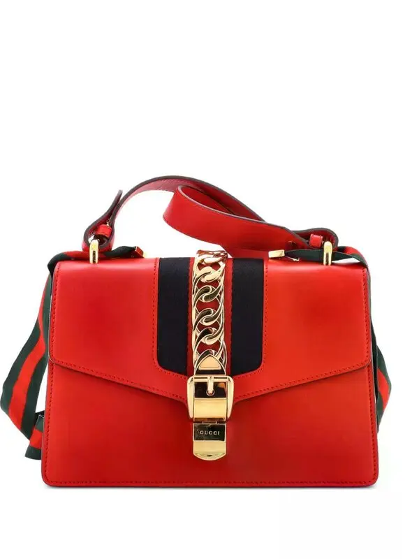 Gucci Sylvie Leather Small Shoulder Bag - Red