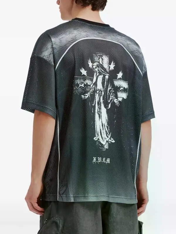 FIVE CM Graphic-print Mesh T-shirt