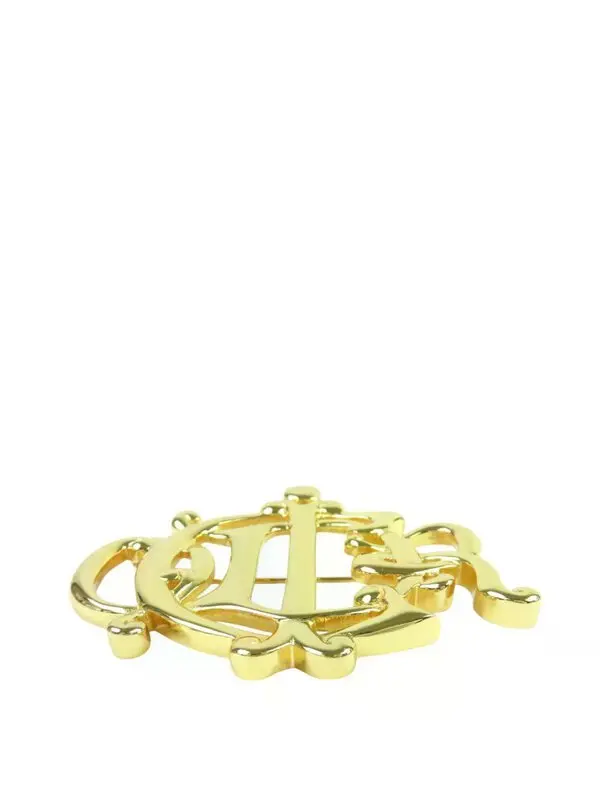 Dior Vintage Plated Monogram Emblem Brooch