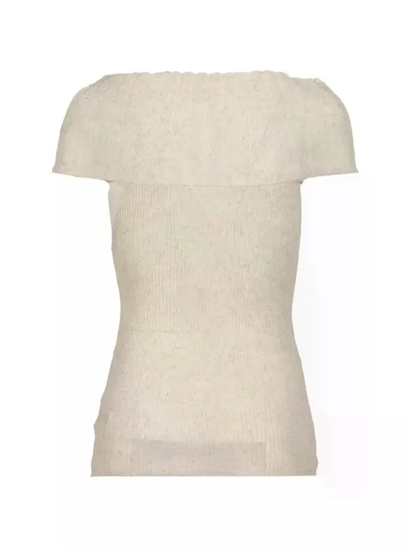 BOHEMSEO Off-shoulder Ribbed-knit Sweater