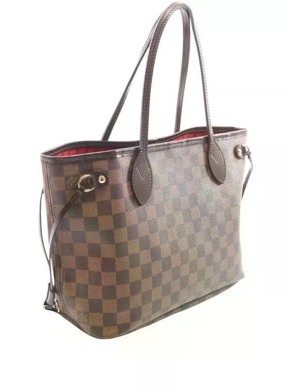 LOUIS VUITTON 2008 Damier Ebene Neverfull Pm Tote Bag