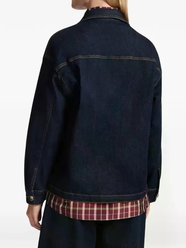 ELENA MIRÒ Contrast-stitch Denim Jacket
