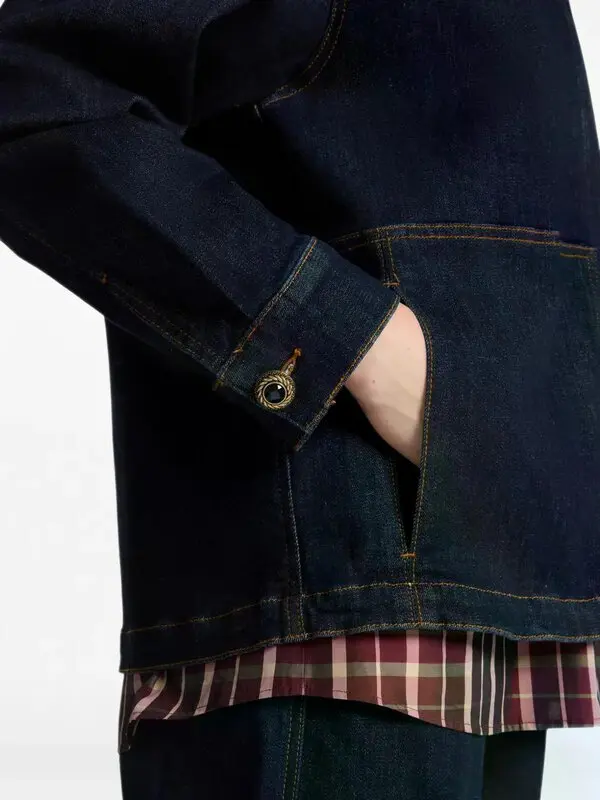 ELENA MIRÒ Contrast-stitch Denim Jacket