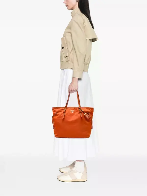 Prada 2013-2026 Saffiano Trimmed Tessuto Tote Bag