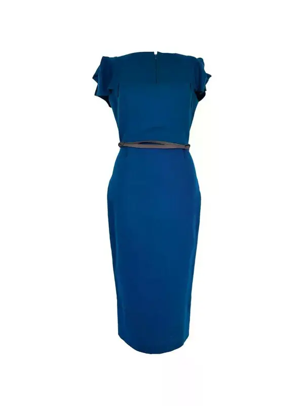 Roland Mouret Galaxy Belted Midi Dress - Blue