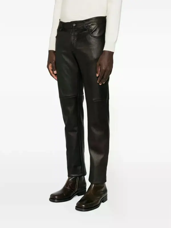 SALVATORE SANTORO Seam-detail Leather Trousers
