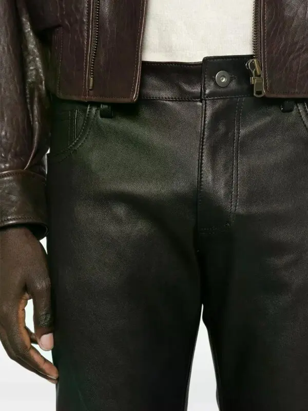 SALVATORE SANTORO Seam-detail Leather Trousers