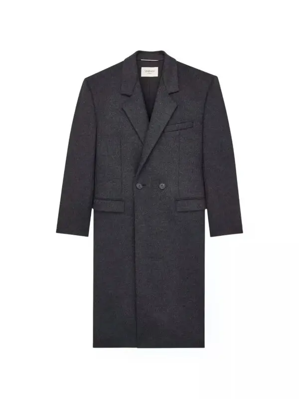 Saint Laurent Coat In Double-face Brushed Wool Felt