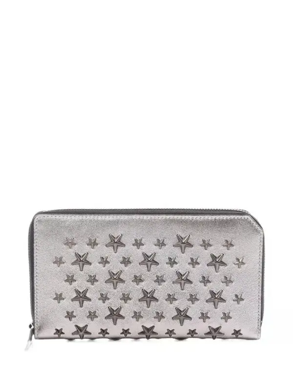 JIMMY CHOO 2010s Carnaby Star-stud Wallet - Silver
