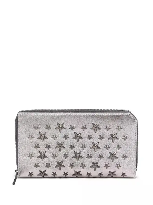 JIMMY CHOO 2010s Carnaby Star-stud Wallet - Silver
