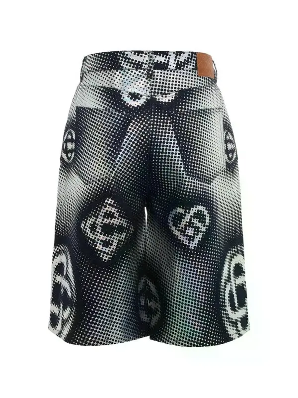 Casablanca Pearlescent Monogram Denim Shorts
