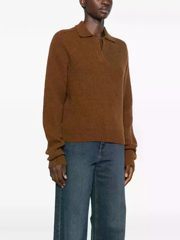 PETAR PETROV Safe Mode Ribbed-knit Polo Sweater