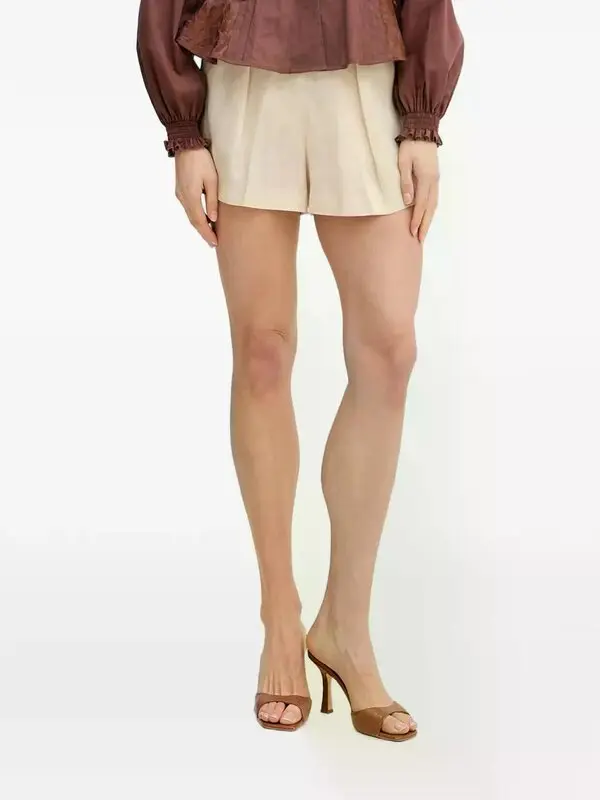 SILVIAN HEACH Posane Pleated High-waisted Shorts